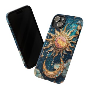 Stained Glass Pink Moon and Stars Phone Case Celestial iPhone Samsung ...