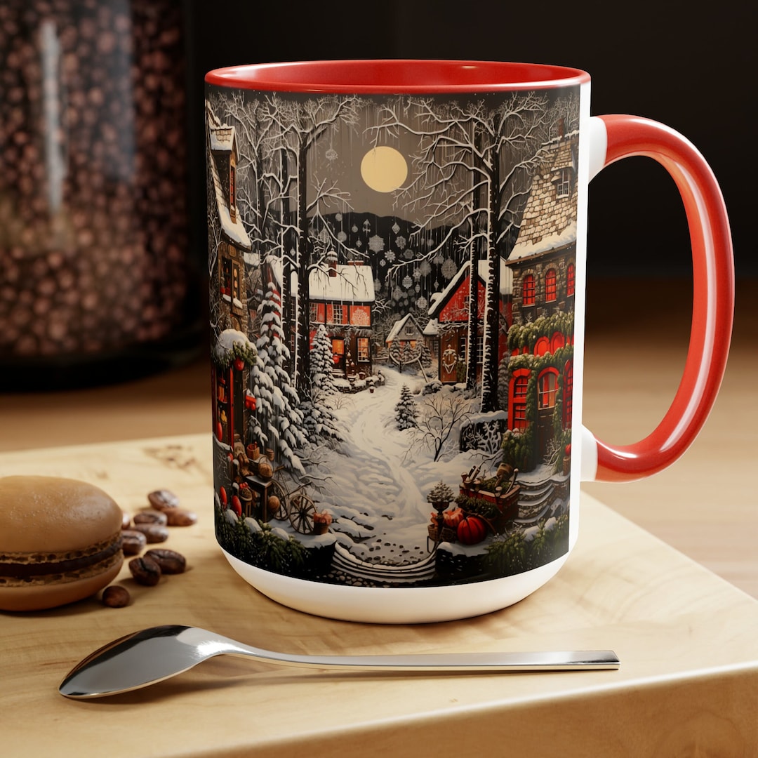 Nordic Winter Holiday Mug Large 15oz Coffee Mug Winter Season Tea Mug ...