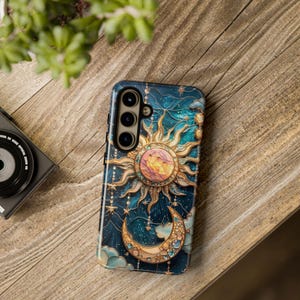 Stained Glass Pink Moon and Stars Phone Case Celestial iPhone Samsung ...