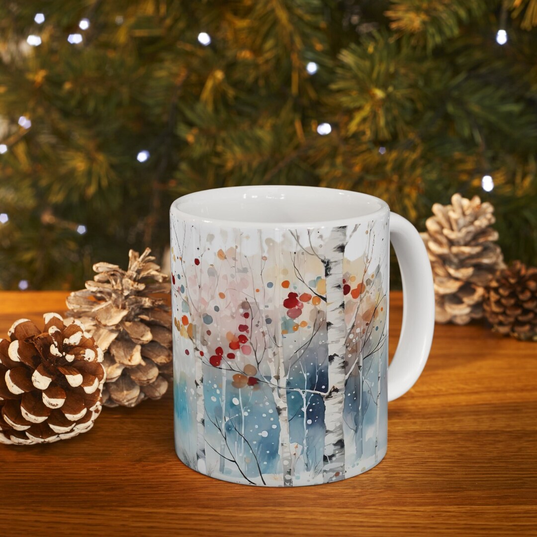 Watercolor Birch Tree Mug Winter Birch Tree Coffee Mug Birch Lovers ...