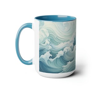 Beautiful Beach Wave Coffee Mug Ocean Inspired Tea Cup Coastal Theme ...