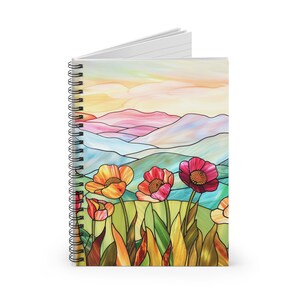 Floral Notebook Spiral Notebook Colorful Spring Notebook Abstract ...