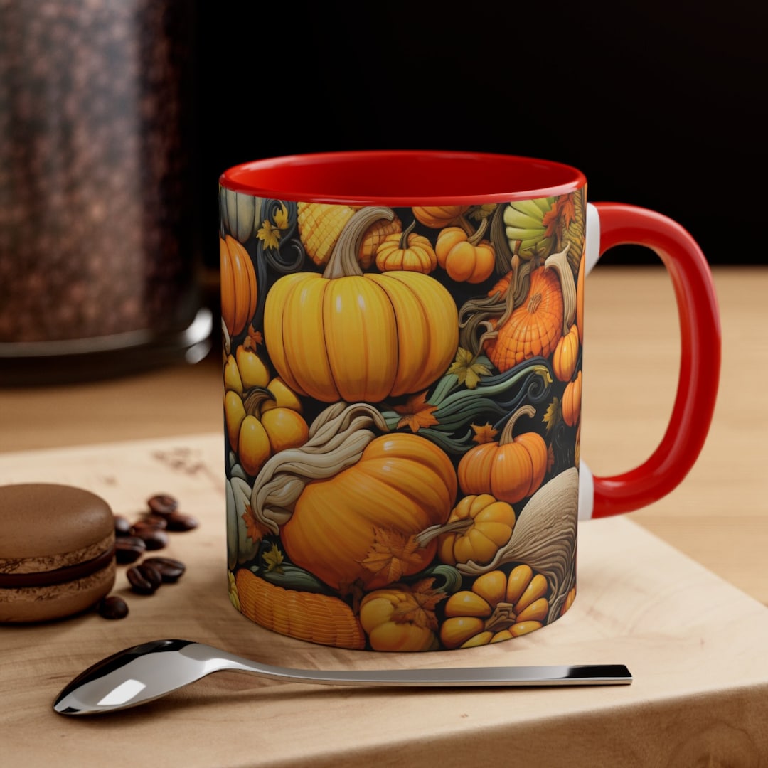 Pumpkin Spice Pattern Mug: Two-tone Fall Coffee Cup (11oz) - Etsy