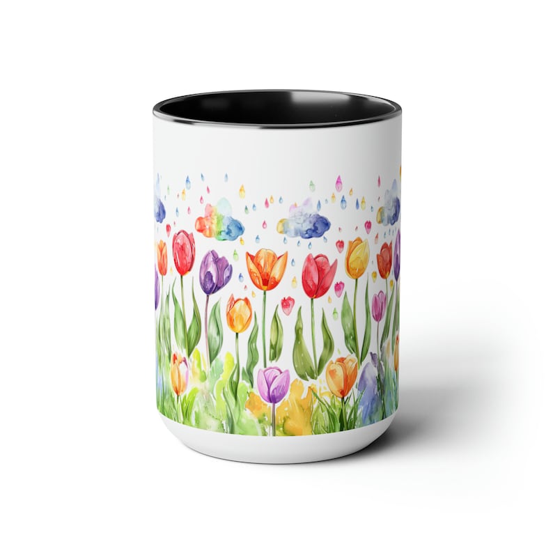 Spring Flowers Mug Tulip Floral Coffee Cup Seasonal Ceramic Tea Mug - Etsy