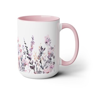 Floral Coffee Mug Botanical Flower Design Mug Flower Pattern Mug Pretty ...
