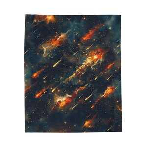 Velveteen Blanket Outer Space Blanket Meteor Shower Space Lovers Galaxy ...