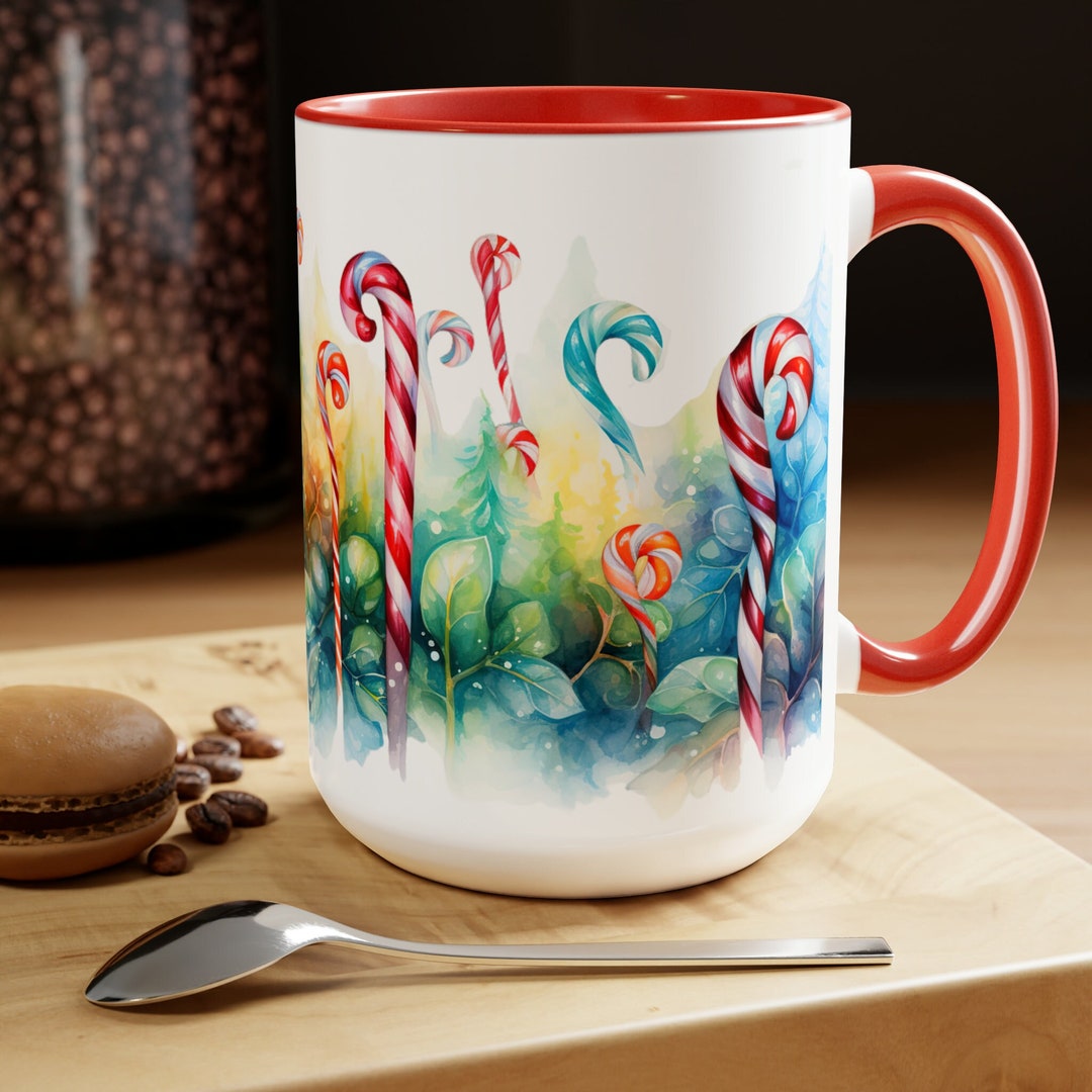 Candy Cane Mug Holiday Coffee Mug Holiday Treats Coffee Cup Seasonal ...