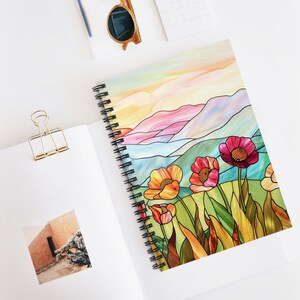 Floral Notebook Spiral Notebook Colorful Spring Notebook Abstract ...