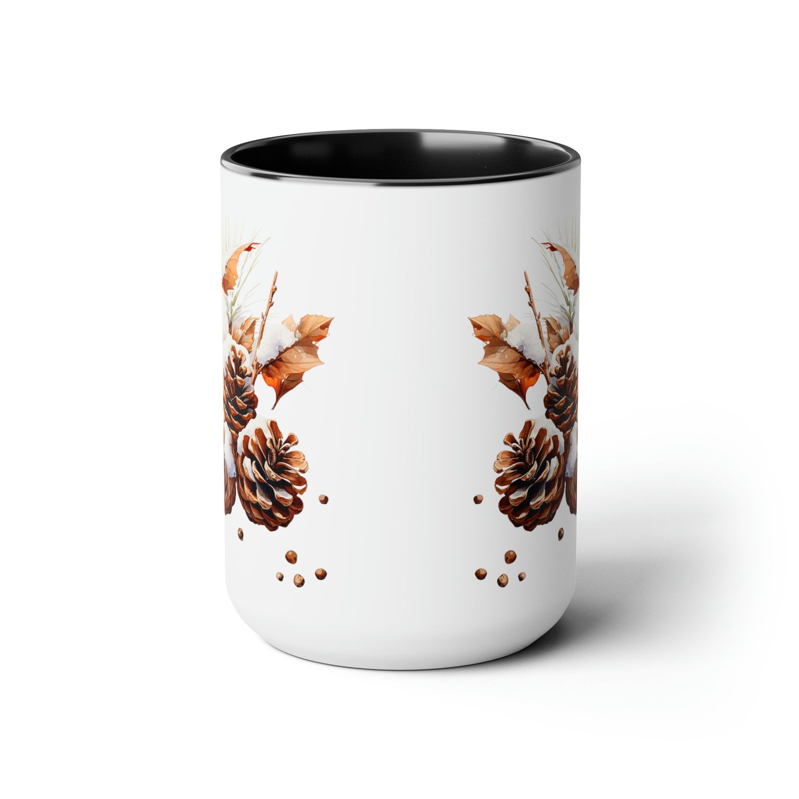 Snowy Pinecone Coffee Mug Winter Pinecone Tea Cup Pinecone and Snow Tea ...
