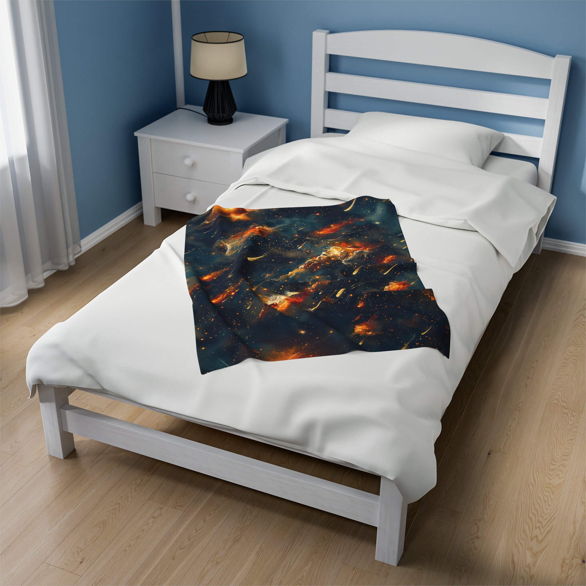 Velveteen Blanket Outer Space Blanket Meteor Shower Space Lovers Galaxy ...