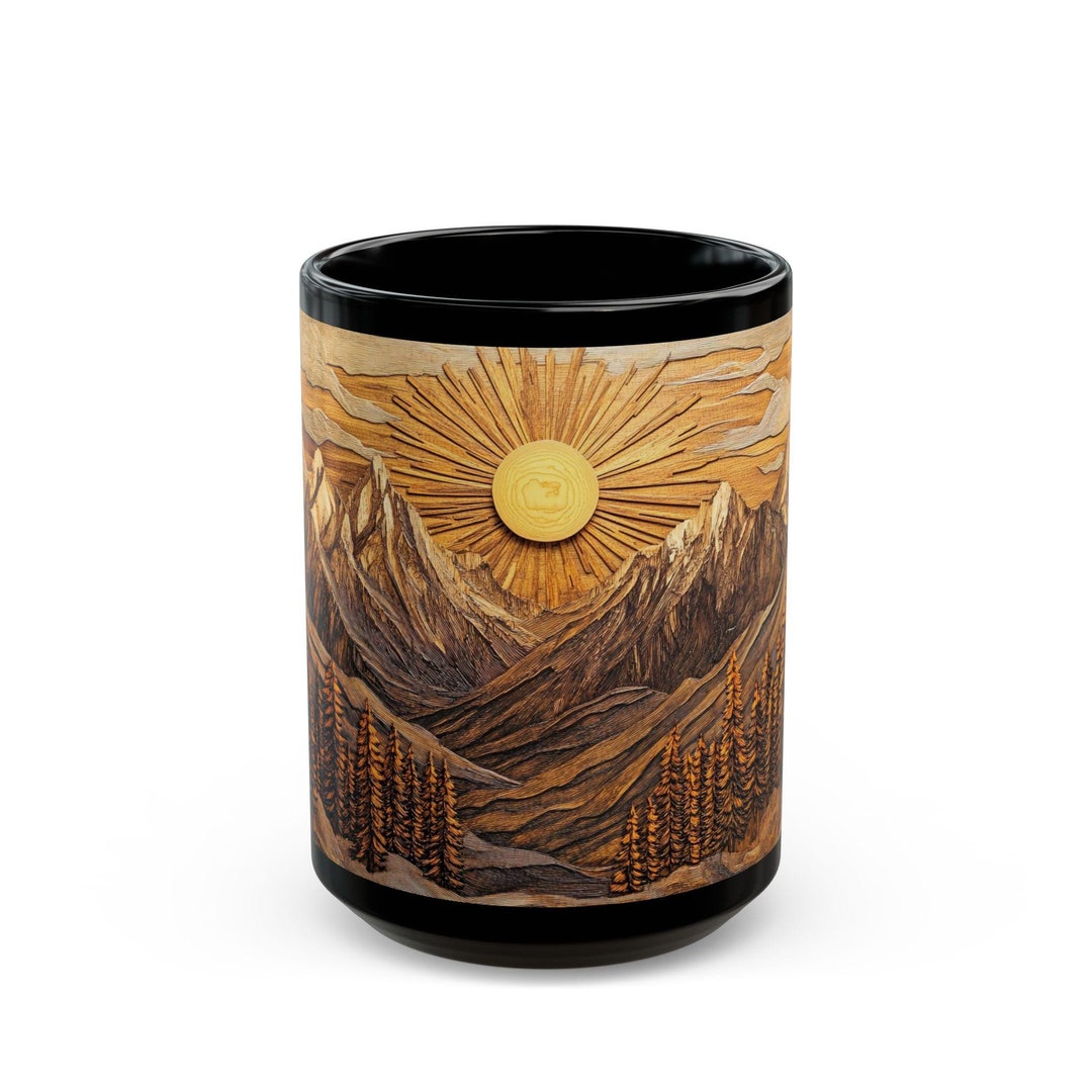 Mountain Range Mug Boho Sun Print Ceramic Mug Living Room Bedroom Art ...