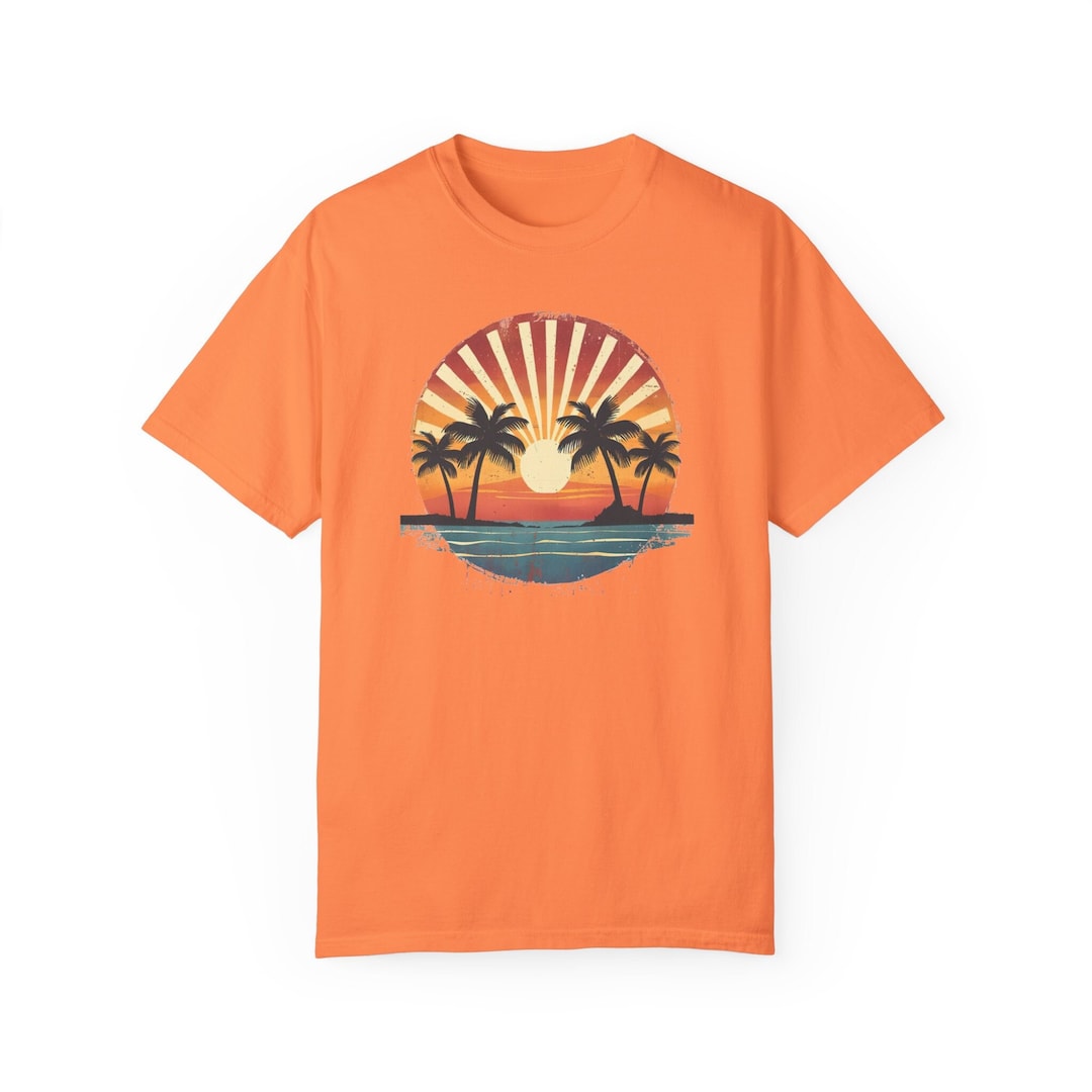 Retro Sunset Rays Tshirt Beach Tshirt Wavy Shirt Retro Sunshine Shirt ...