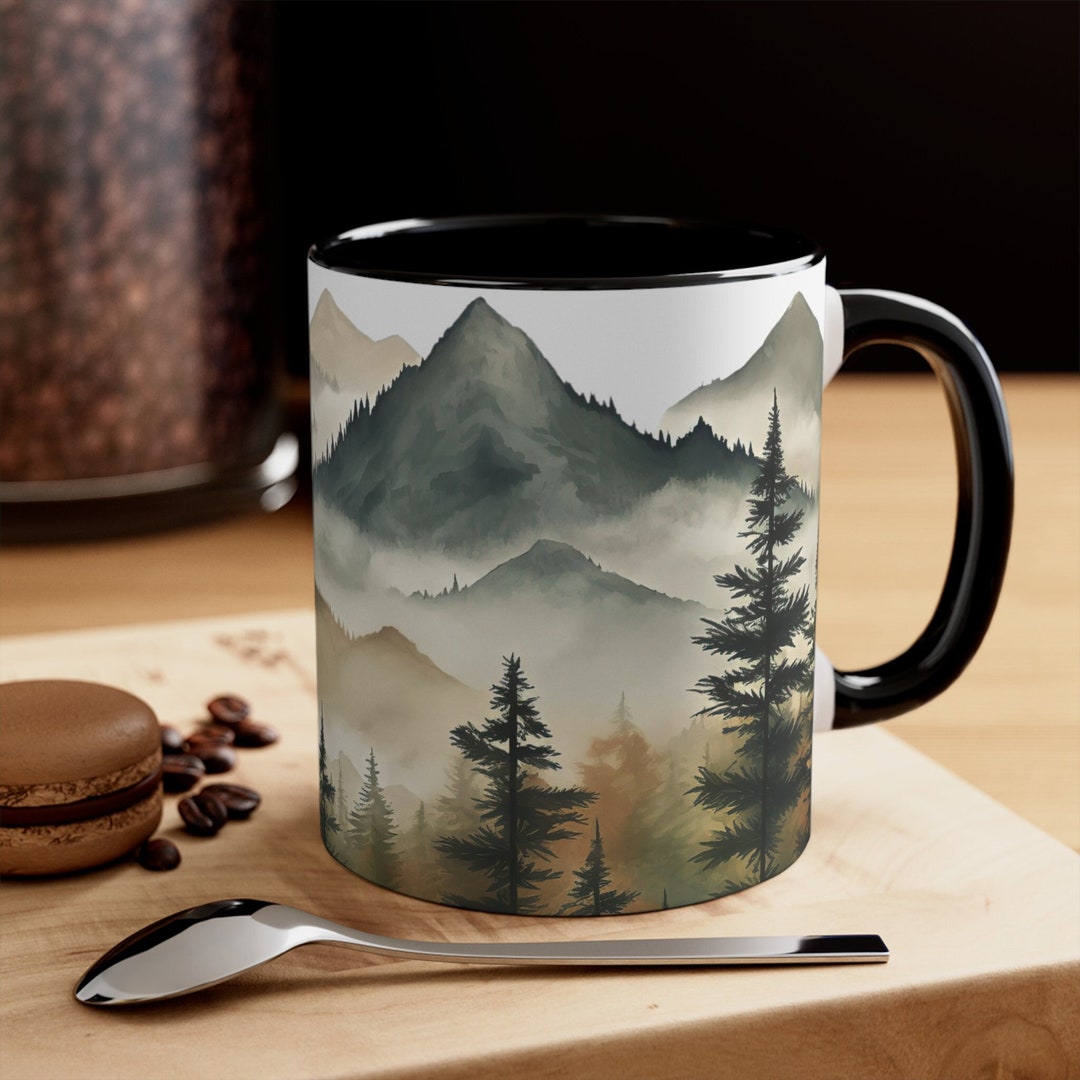 Vintage Forest Cup Retro Pine Mug Pine Tree Coffee Mug 11oz Woodland ...