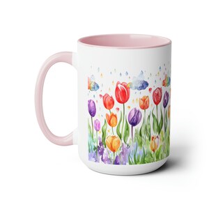 Spring Flowers Mug Tulip Floral Coffee Cup Seasonal Ceramic Tea Mug - Etsy