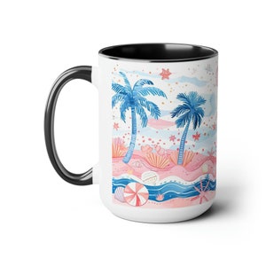 Palm Tree Beach Mug: Coastal Summer Vibes Cup (15oz) - Etsy