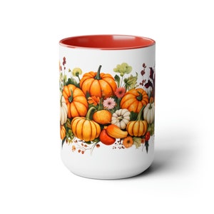 Beautiful Fall Harvest and Vegtables Mug Trendy Fall Inspired Pumpkin ...