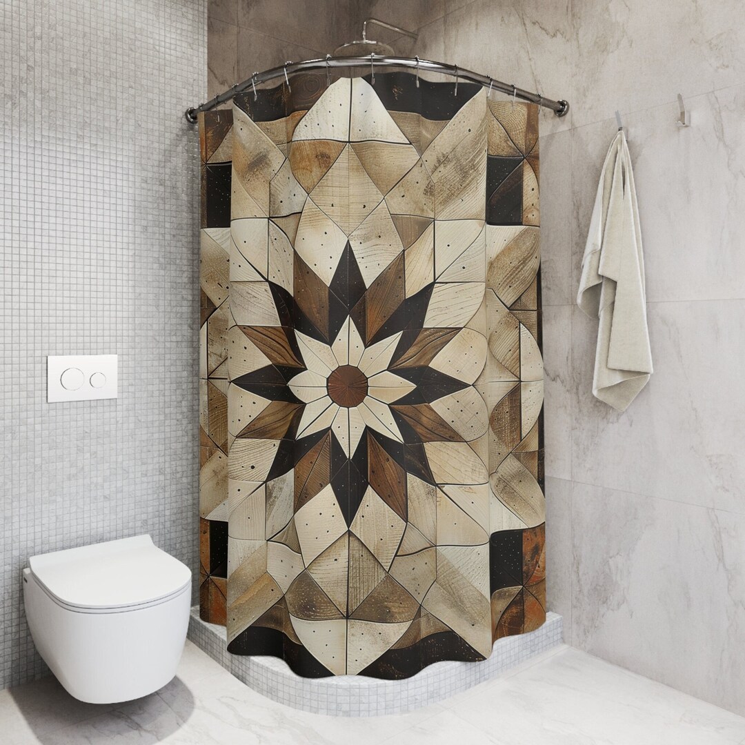 Aztec Shower Curtain Boho Aztec Geometric Shower Curtain Boho Abstract ...