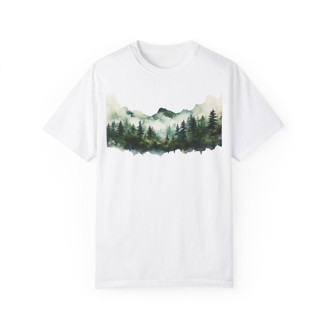 Watercolor Forest Tshirt Forest Themed Shirt Camp Gifts Unisex Tee ...