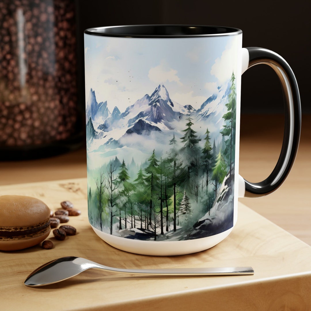 Mountain Landscape Mug: Scenic Nature Art Coffee Cup - Etsy