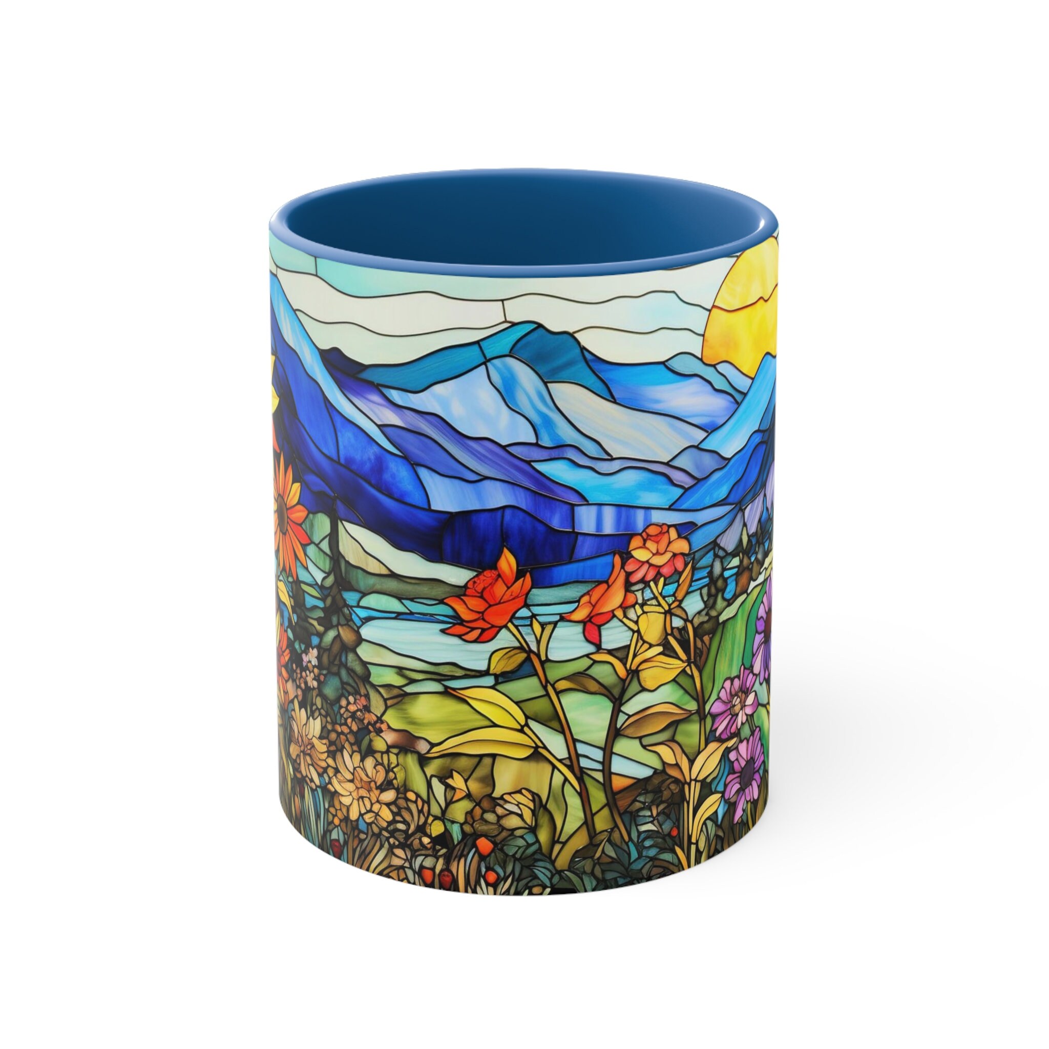 Stained Glass Floral Mug Stained Glass Sunflower Pattern Coffee Mug ...