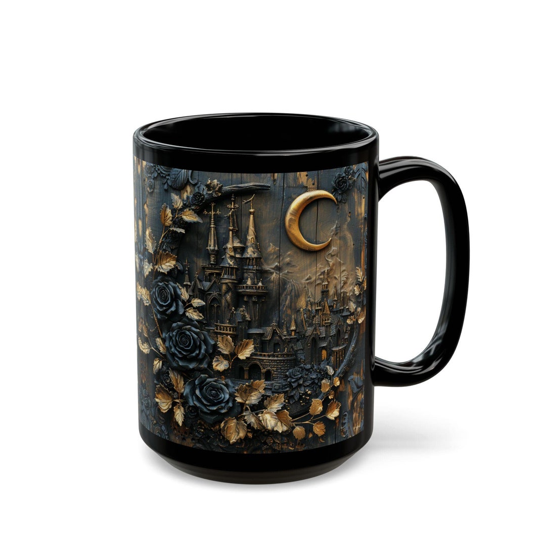 Gothic Mandala Mug Gothic Floral Art Print Home Decor Witchy Goth Room ...
