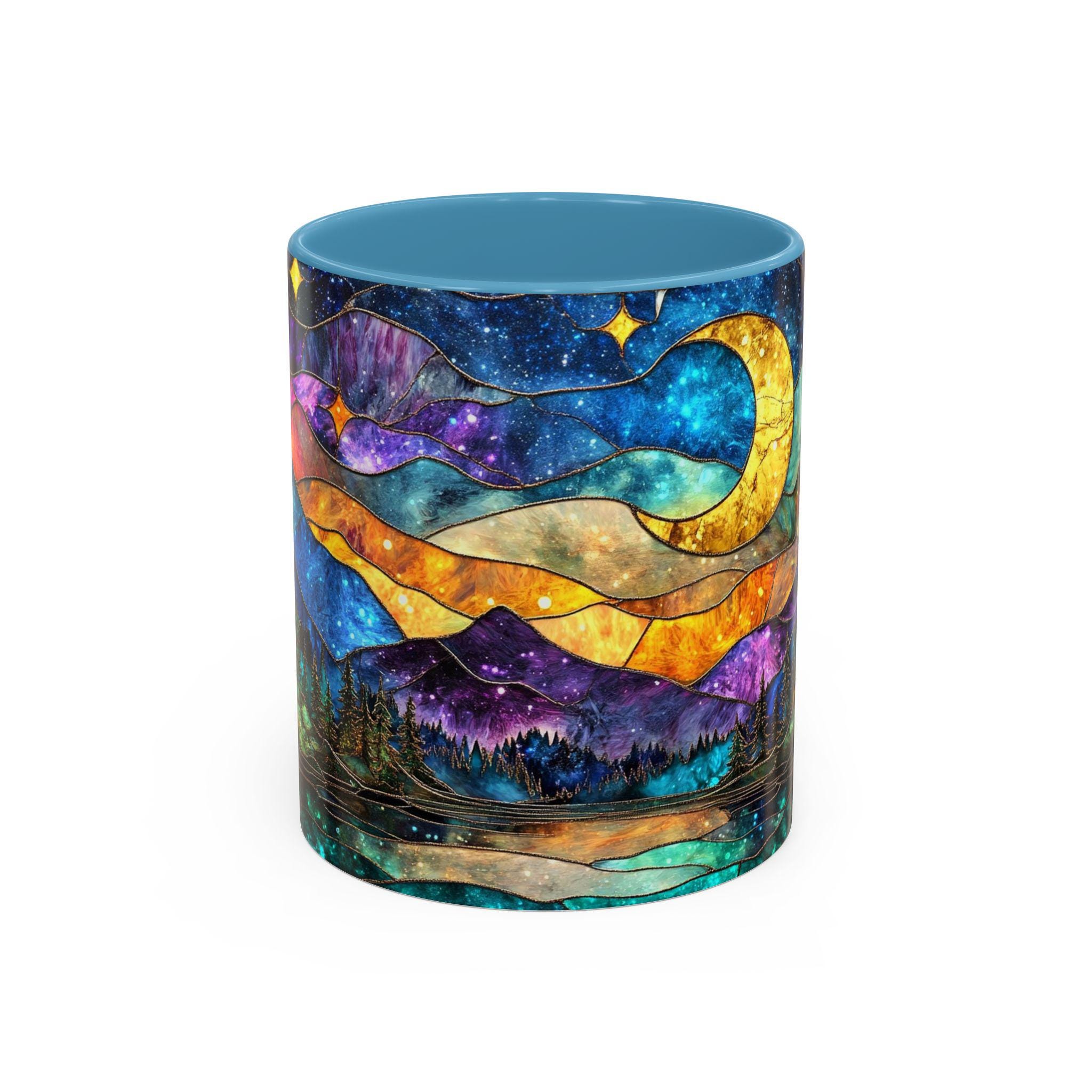 Stained Glass Northern Lights Mug Aurora Borealis Coffee Cup With ...