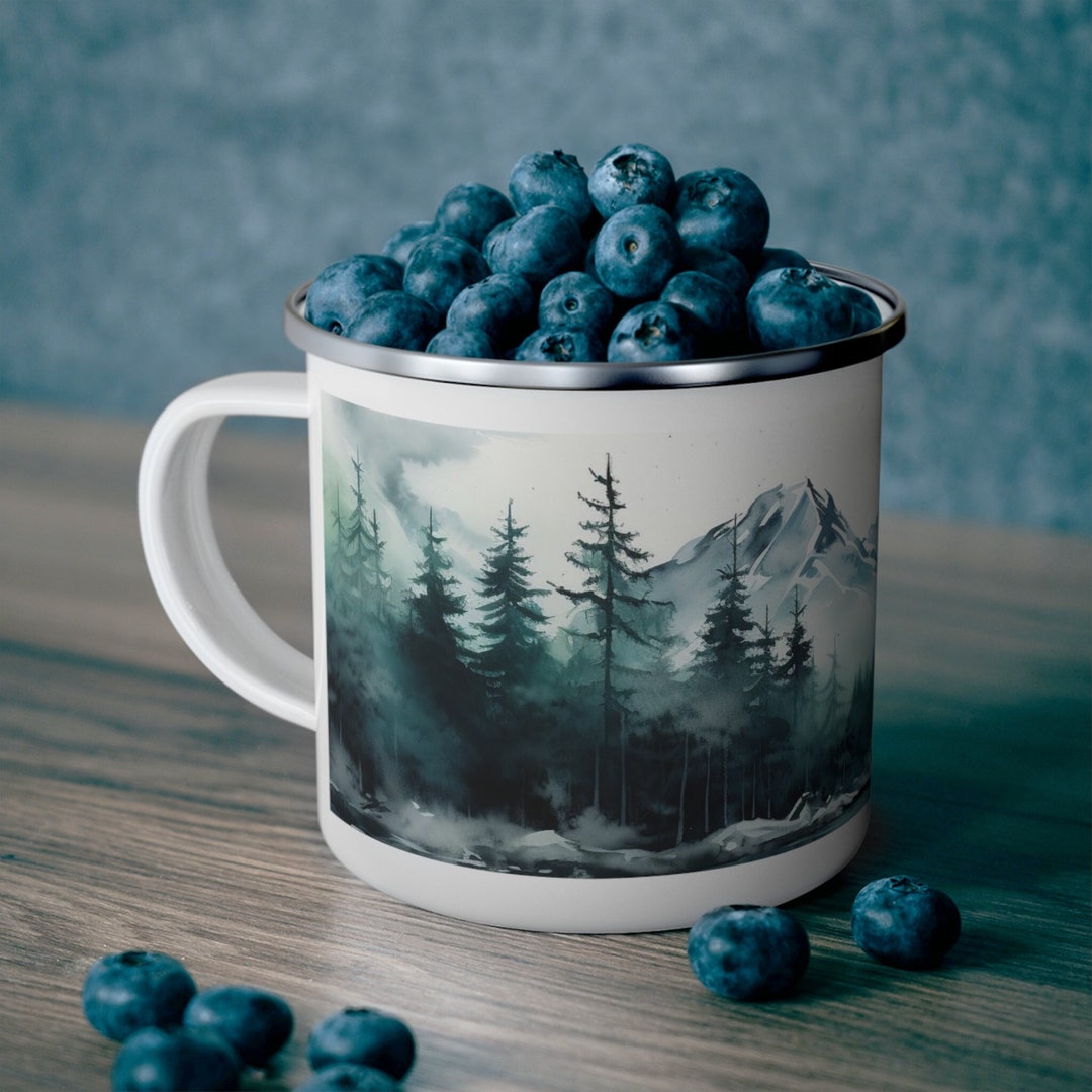 Watercolor Mountain Camping Mug Nature Landscape Coffee Mug Unique ...
