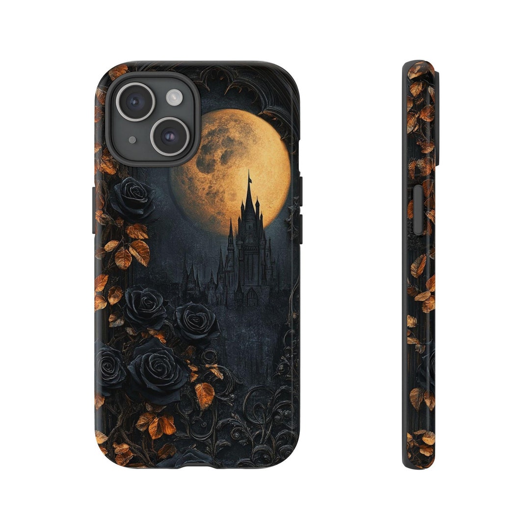 Gothic Castle Phone Case, Dark Academia iPhone Samsung Cover, Black ...