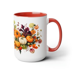Beautiful Fall Harvest and Vegtables Mug Trendy Fall Inspired Pumpkin ...