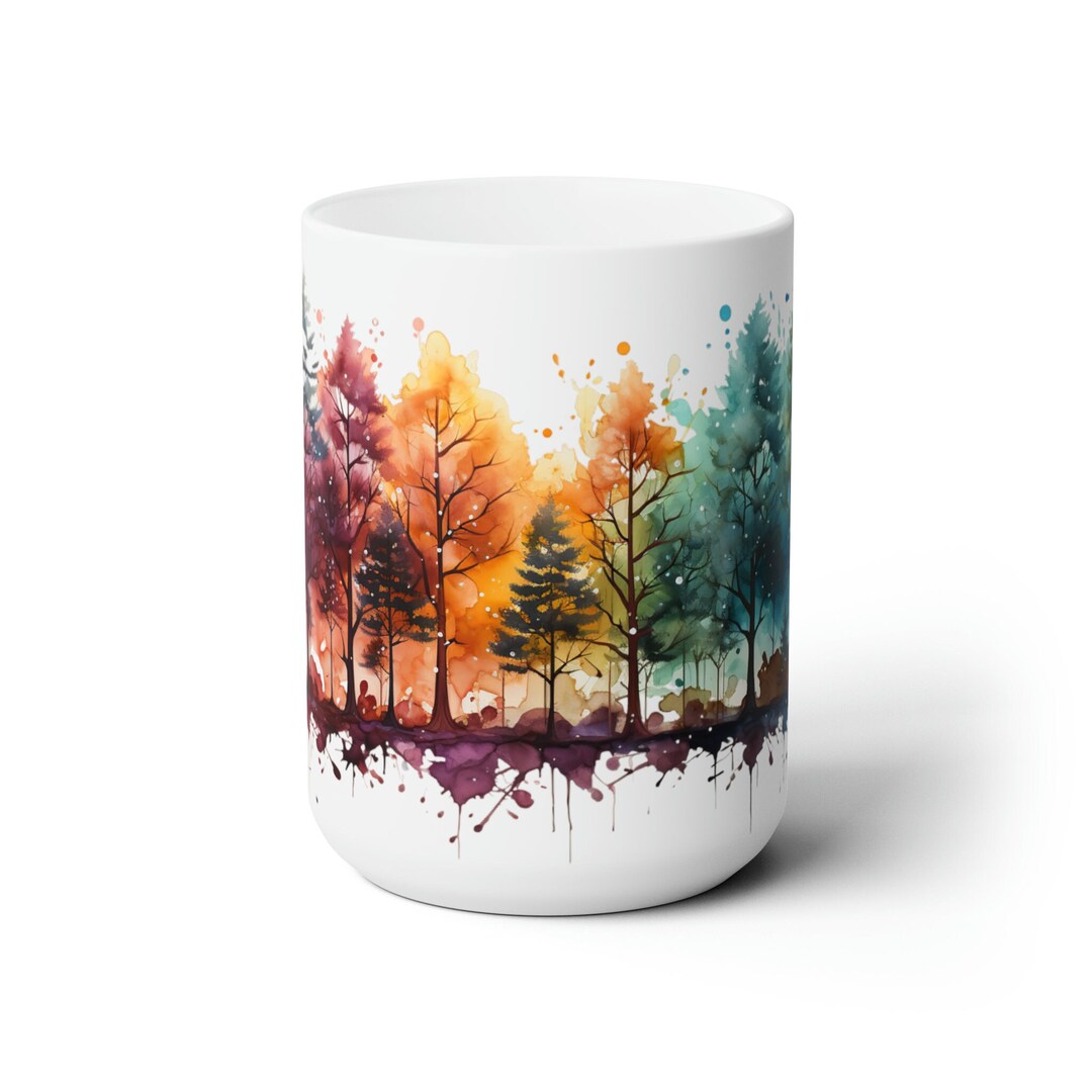 Christmas Evergreen Mug Holiday Tree Coffee Cup Festive Pine Tree Mug ...