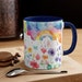 Spring Floral Rainbow Mug Flower and Rainbow Coffee Cup Rainy Clouds ...
