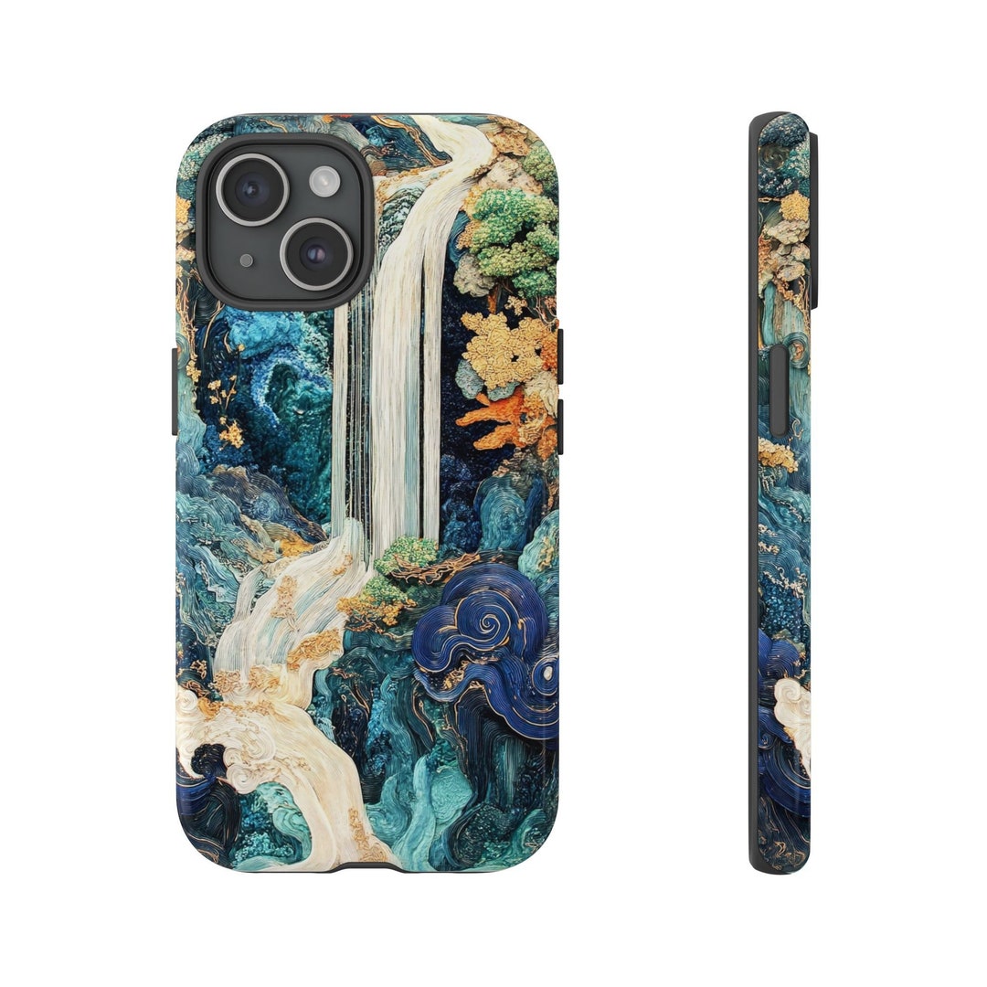Asian Japanese Waterfall Phone Case Asian Art Japanese Decor iPhone ...