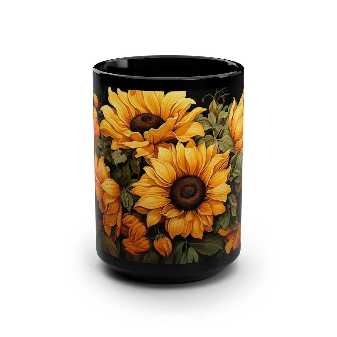 Sunflower Coffee Mug Sunflower Pattern Cup Pretty Sunflower Coffee Mug ...