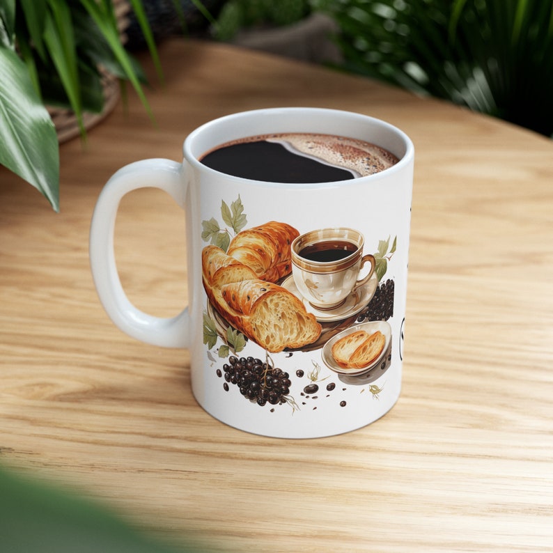 Bonjour Coffee Mug: French Breakfast Theme Ceramic Cup - Etsy
