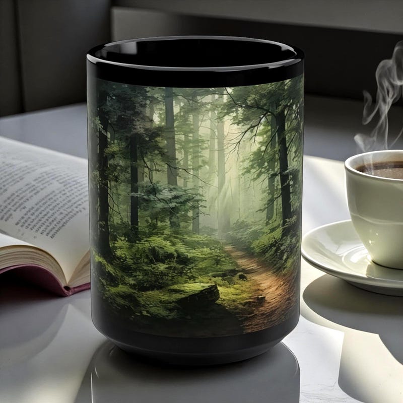 Rustic Forest Green Mug - Etsy