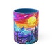 Stained Glass Mountain Pattern Mug Stained Glass Landscape Coffee Mug ...