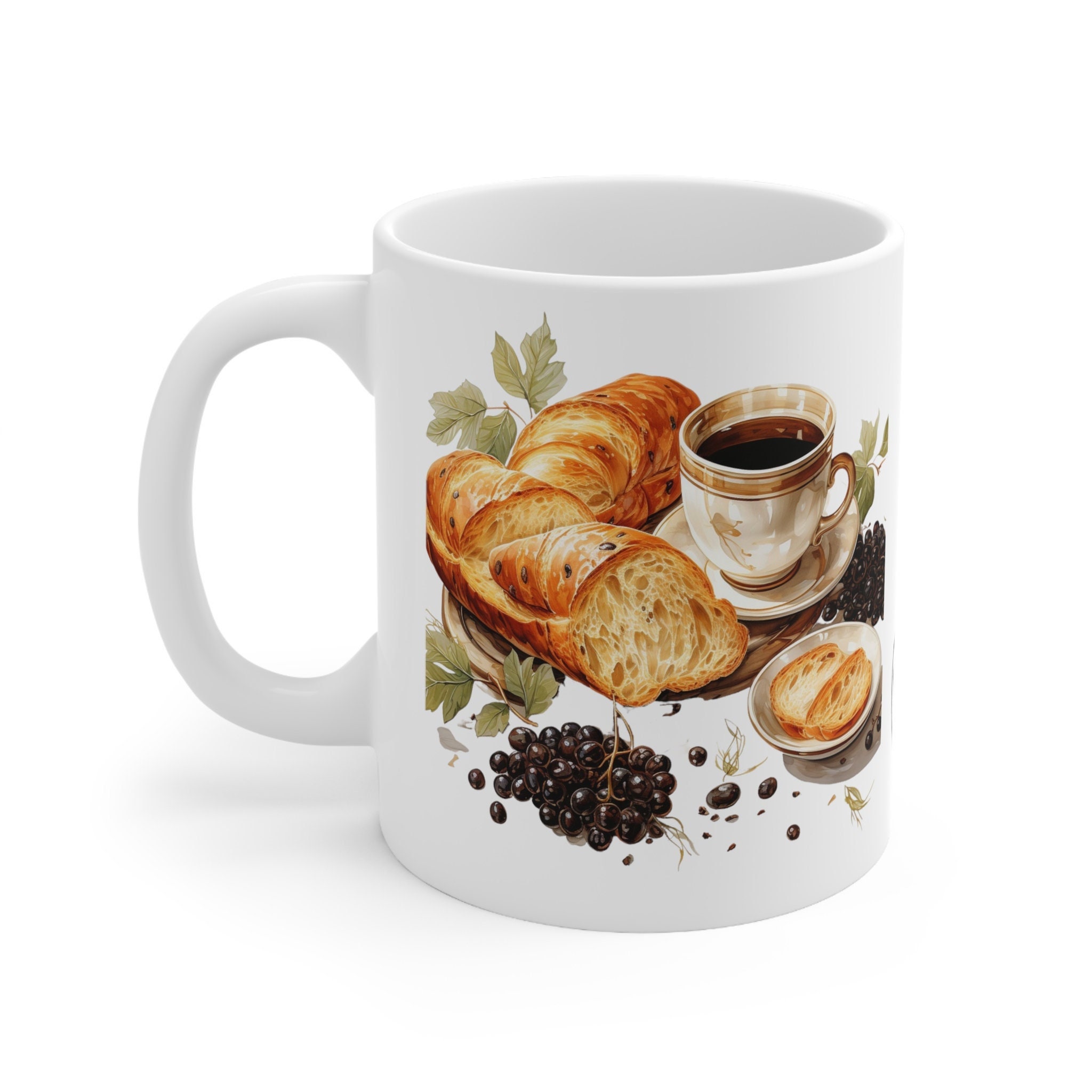 Bonjour Coffee Mug: French Breakfast Theme Ceramic Cup - Etsy