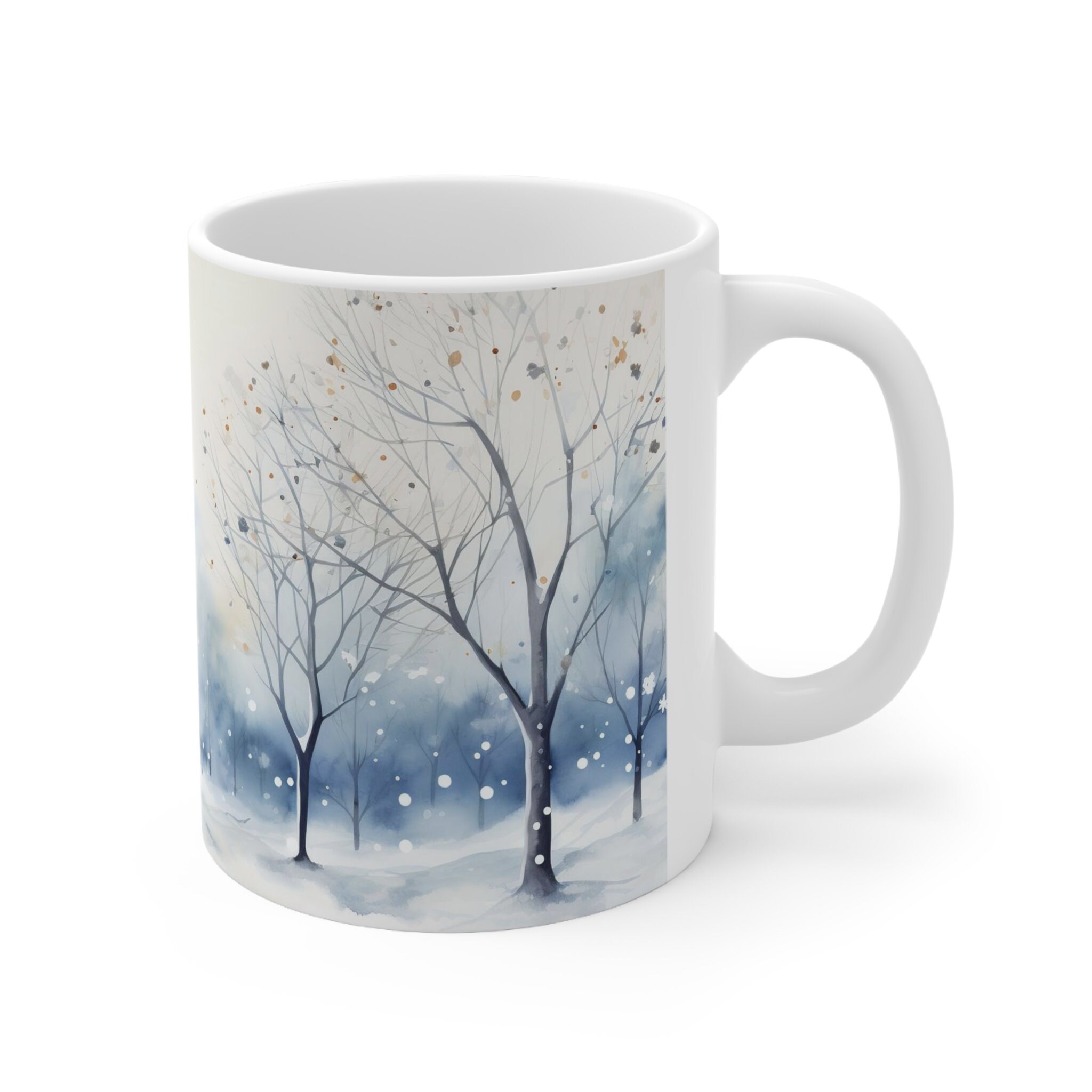 Snowfall Winter Trees Mug Frosty Winter Coffee Mug Winter Wonderland ...