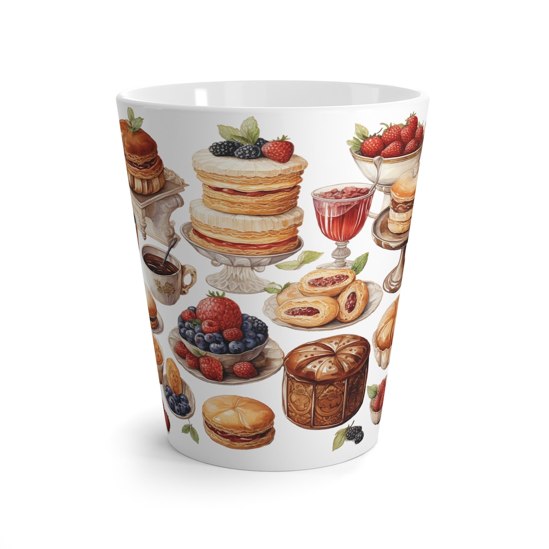 Paris Pastries Latte Mug 12oz Paris Pastries Coffee Mug France Paris ...