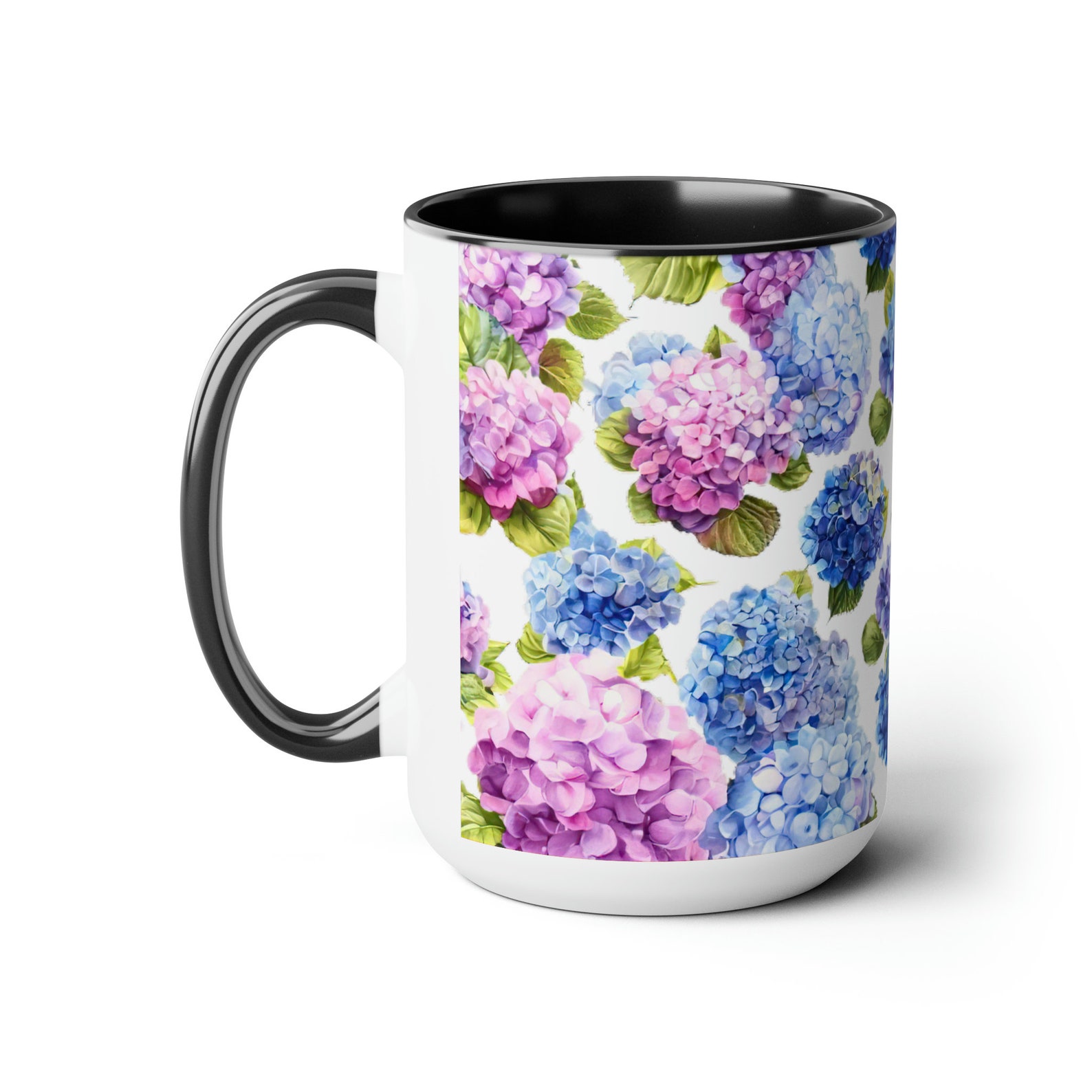 Watercolor Hydrangea Coffee Mug: Floral Ceramic Tea Cup - Etsy