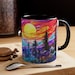 Stained Glass Mountain Pattern Mug Stained Glass Landscape Coffee Mug ...