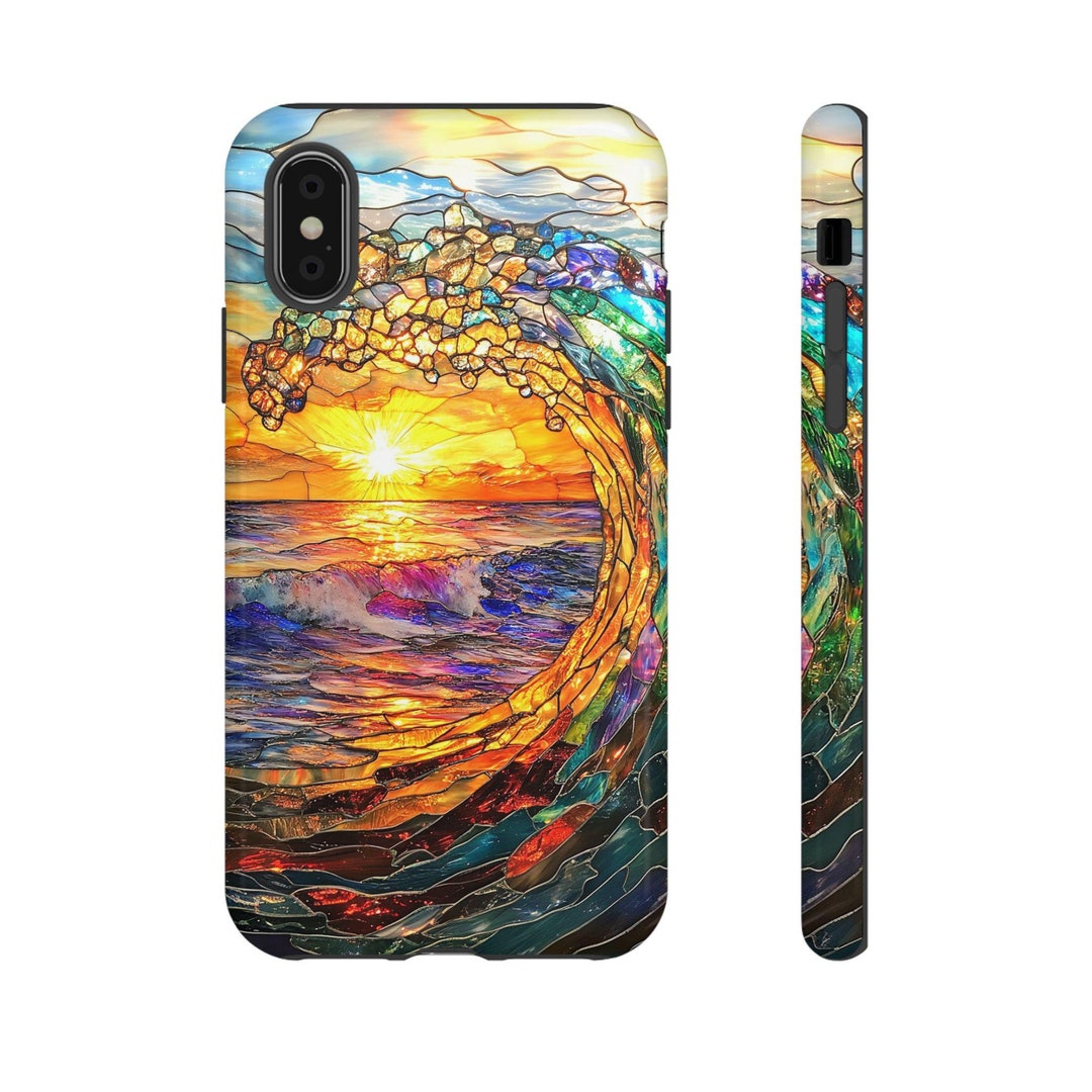 Stained Glass Ocean Waves Phone Case iPhone X Xr Xs Max iPhone 8 Plus ...