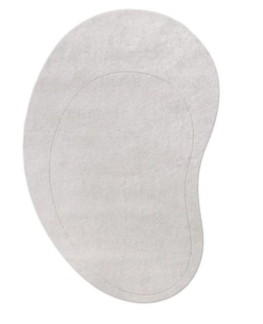 Kidney Bean Shape Tufted Plain Rug, Multi-level Pile, Hand-tufted Wool ...