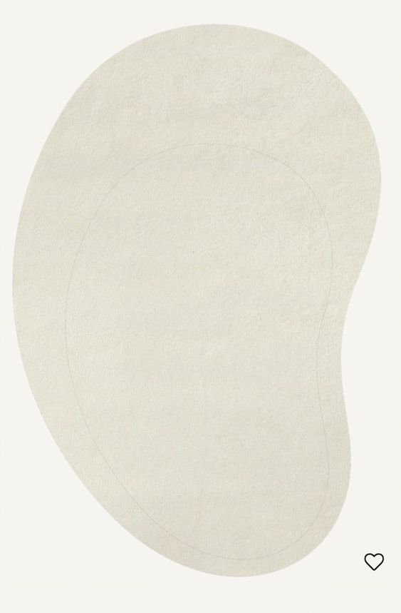 Kidney Bean Shape Tufted Plain Rug, Multi-level Pile, Hand-tufted Wool ...