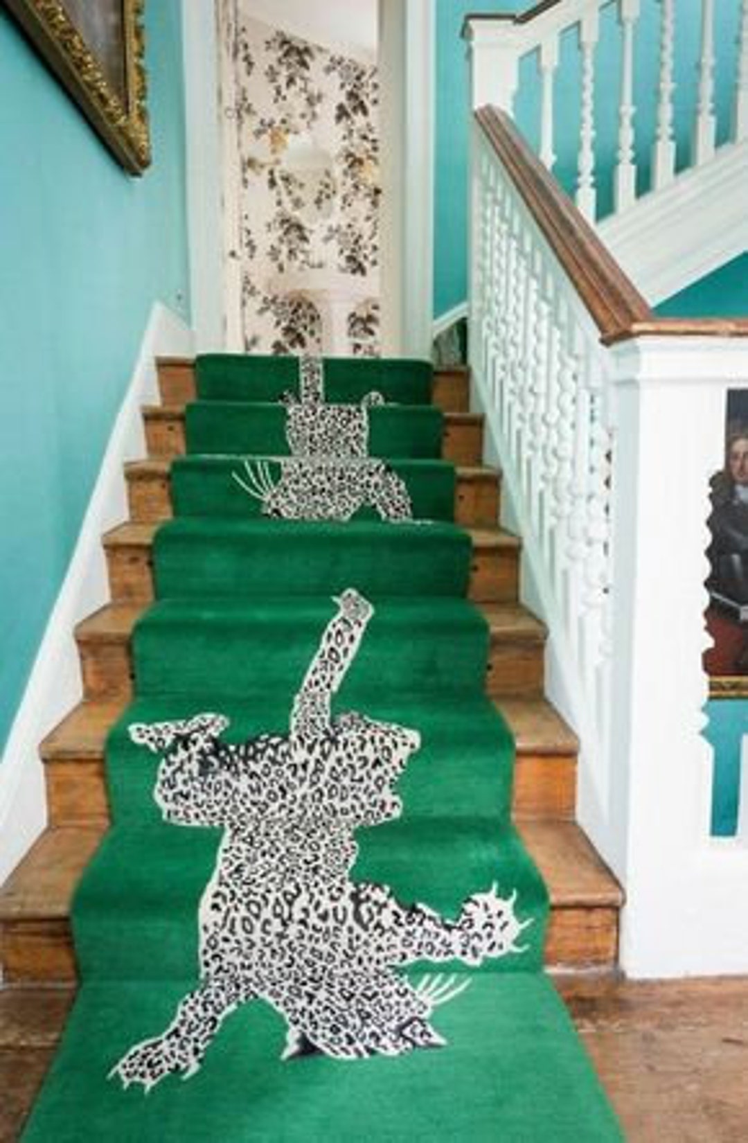 Hand Tufted Leopard Area Rug, Animal Print Rug, Green Area Rug Carpet ...