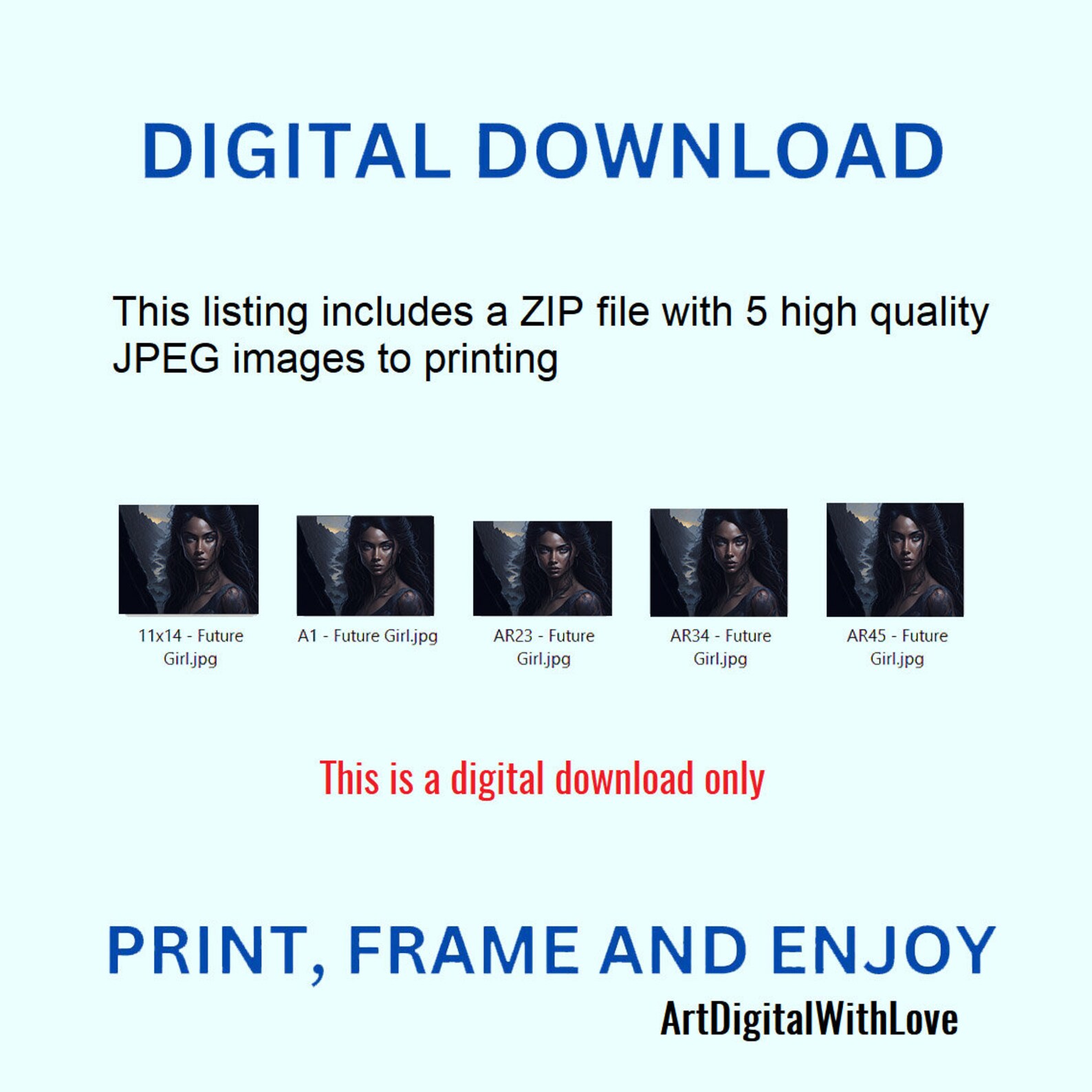 Printable amazon Girl Image, Printable Art, Girl, Warrior, Digital Art ...