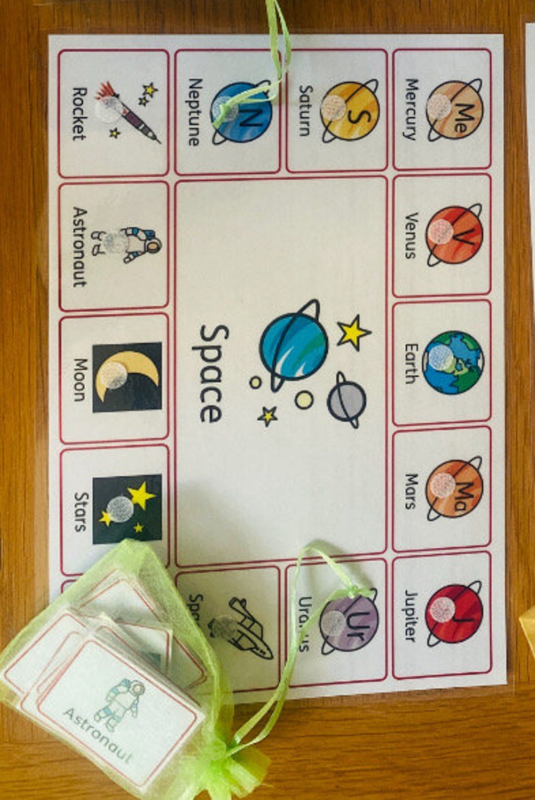 Laminated Space Theme Velcro Matching Game. Speech and Language Support ...