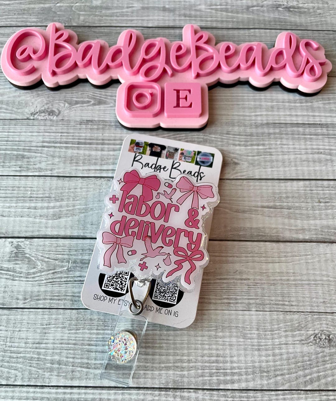 Labor and Delivery Nurse, L&D Nurse Badge Reel, Bows, Pink, Gift, New ...