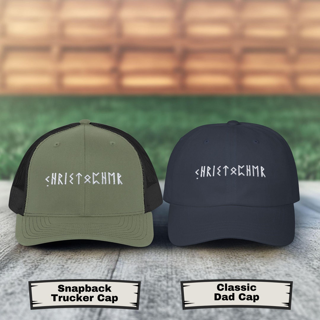 Embroidered Personalised Viking Runes Cap, Custom Name in Futhark Runes ...