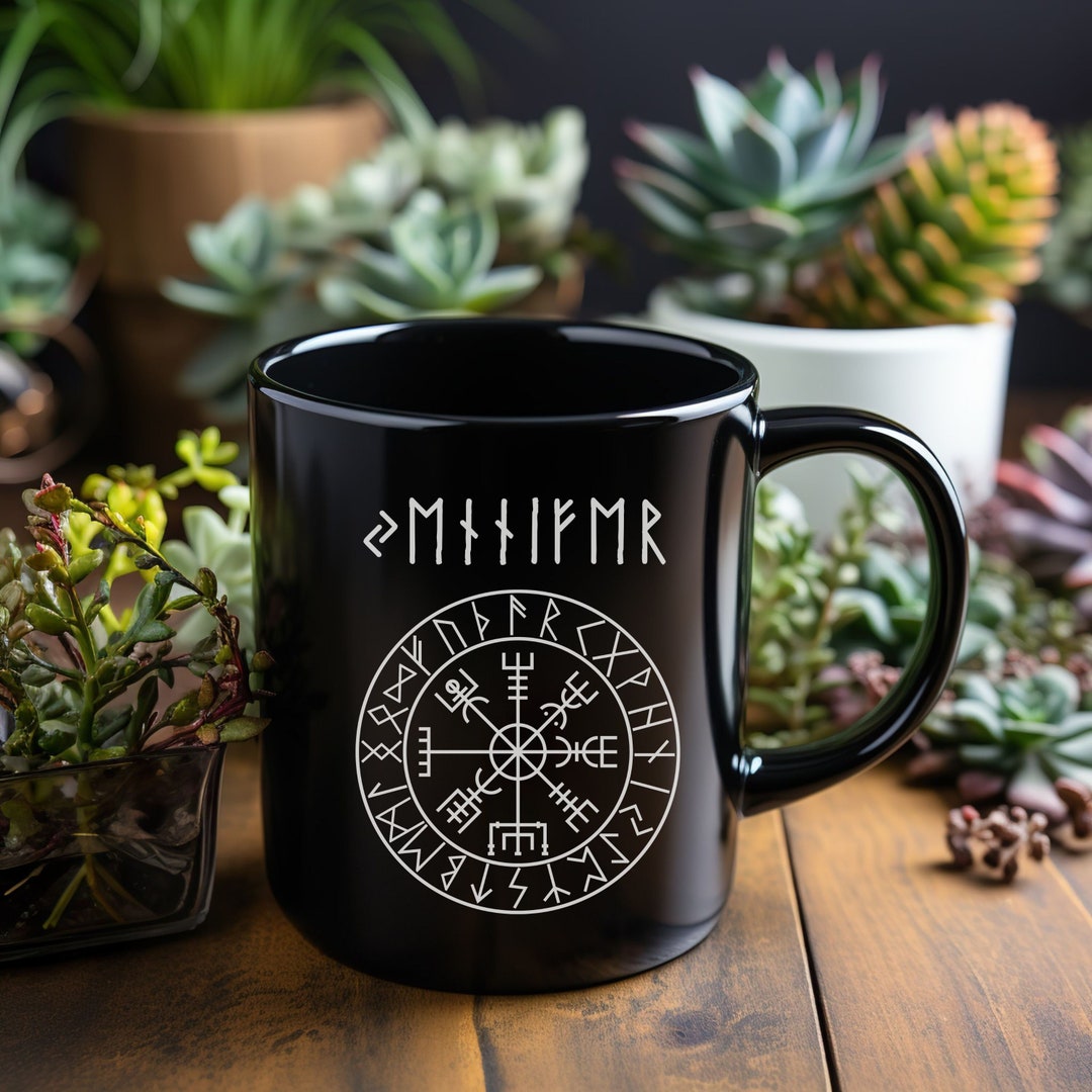 Personalised Viking Runes Mug, Custom Name in Futhark Runes Mug, Viking ...